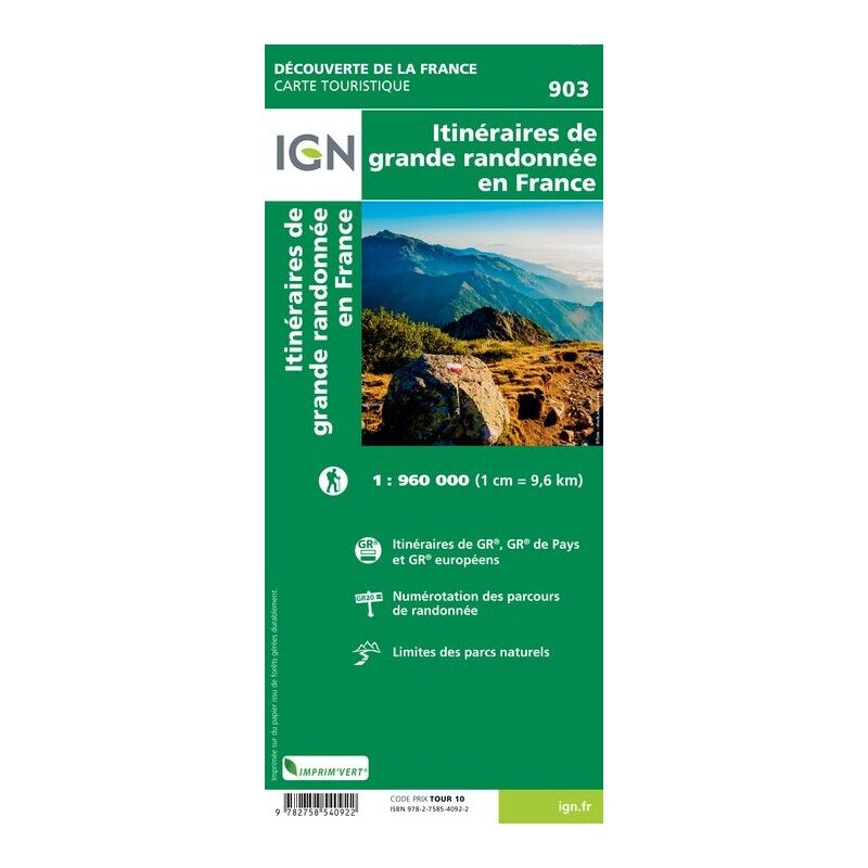 IGN France Grandes Randonnées - Mapa topograficzna | Hardloop