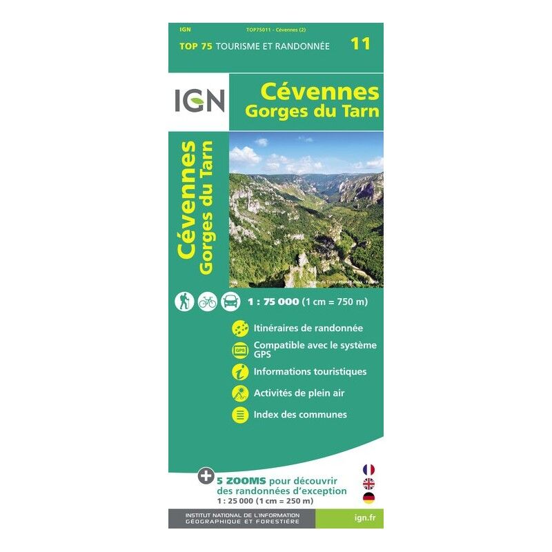 IGN Cevennes / Gorges-Du-Tarn - Carte topographique | Hardloop