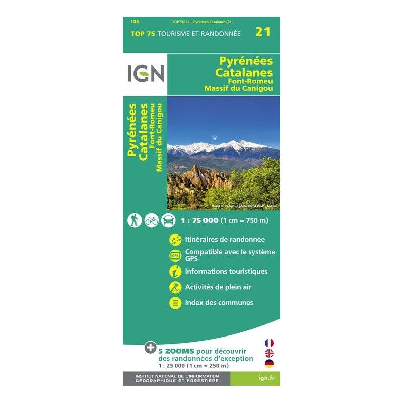 IGN Pyrénées-Catalanes / Font-Romeu / Massif-Du Canigou - Mapa ...