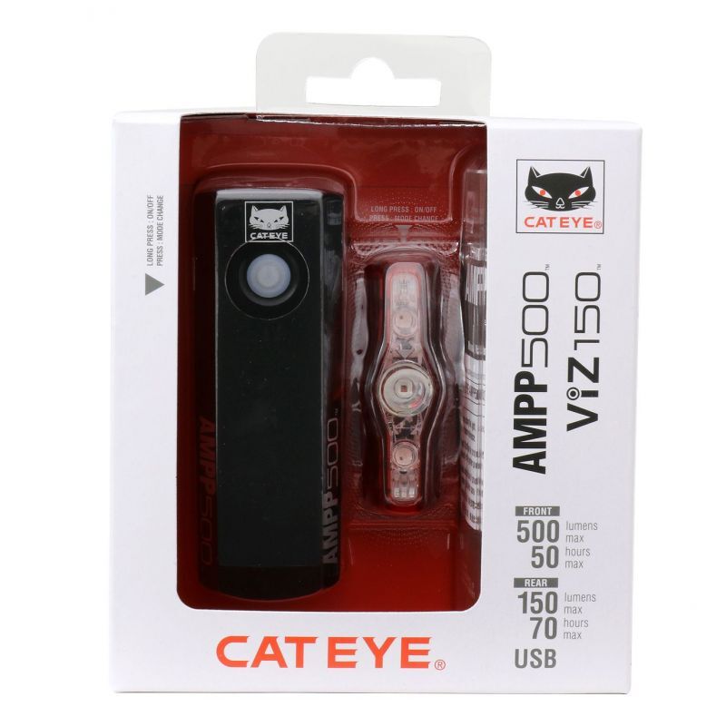 Cateye Ampp 500 & Viz 150 - Cykelbelysningssæt