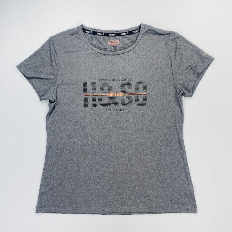 Happy & So - Second Hand T-Shirt - Damen - Grau - L | Hardloop