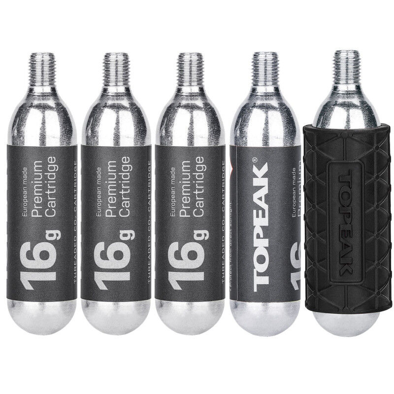 Topeak CO2 Cartridge 16g Threated (5 pieces w/ 1 cover) - Pompe CO2 | Hardloop