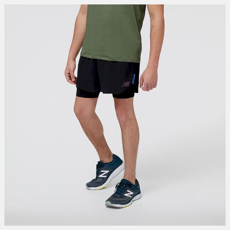 New Balance Q Speed 5 Inch 2 In 1 Short - Löparshorts - Herr | Hardloop