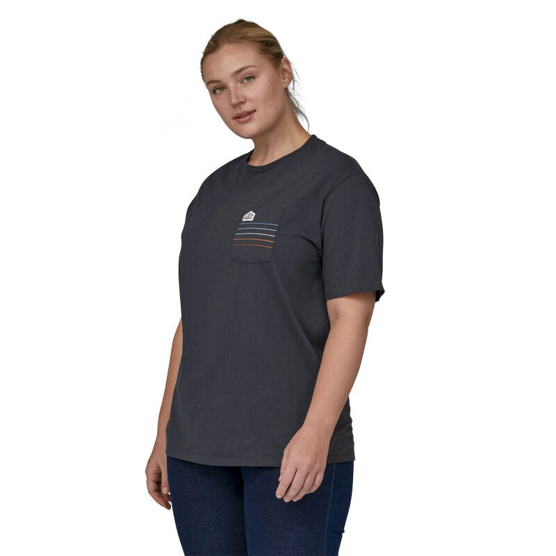 Patagonia Line Logo Ridge Stripe Organic Pocket - T-Shirt | Hardloop