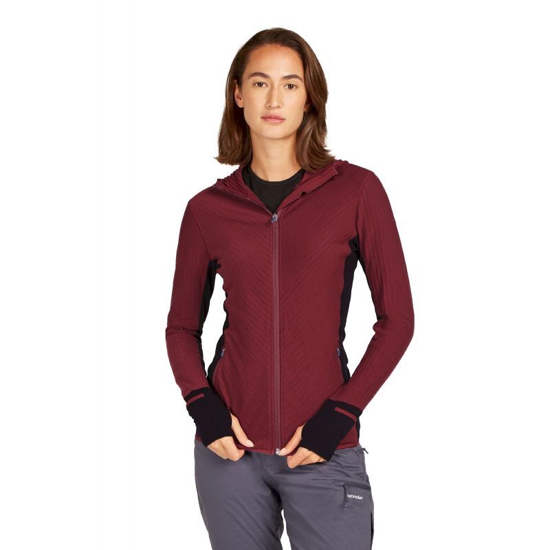 icebreaker Descender LS Zip Hoodie - Merino Fleece jacket - Women's ...