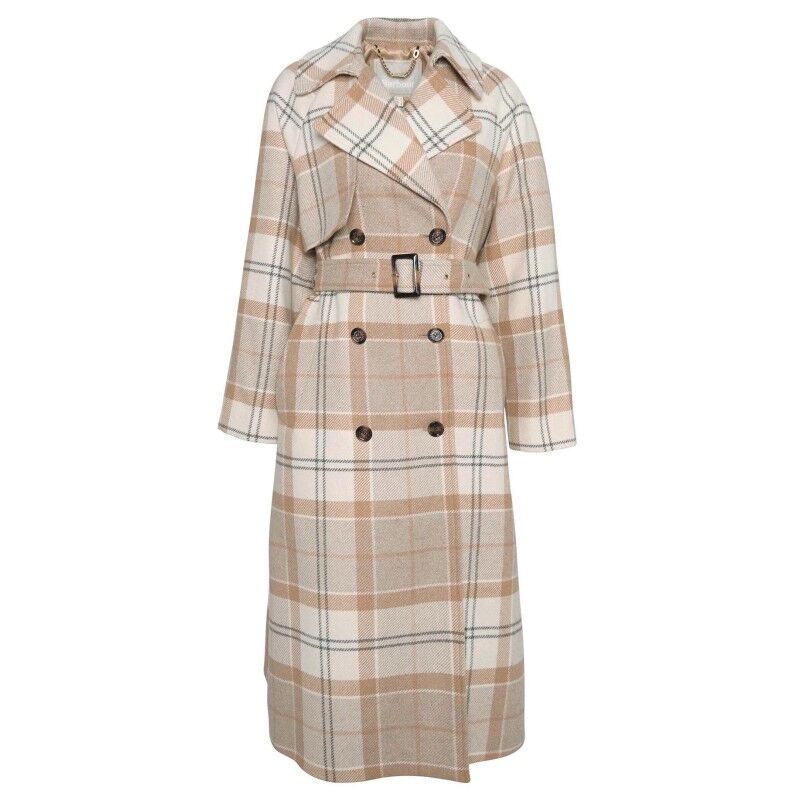 Barbour Claudette Tartan Wool Trench Coat Jacket Women s Hardloop