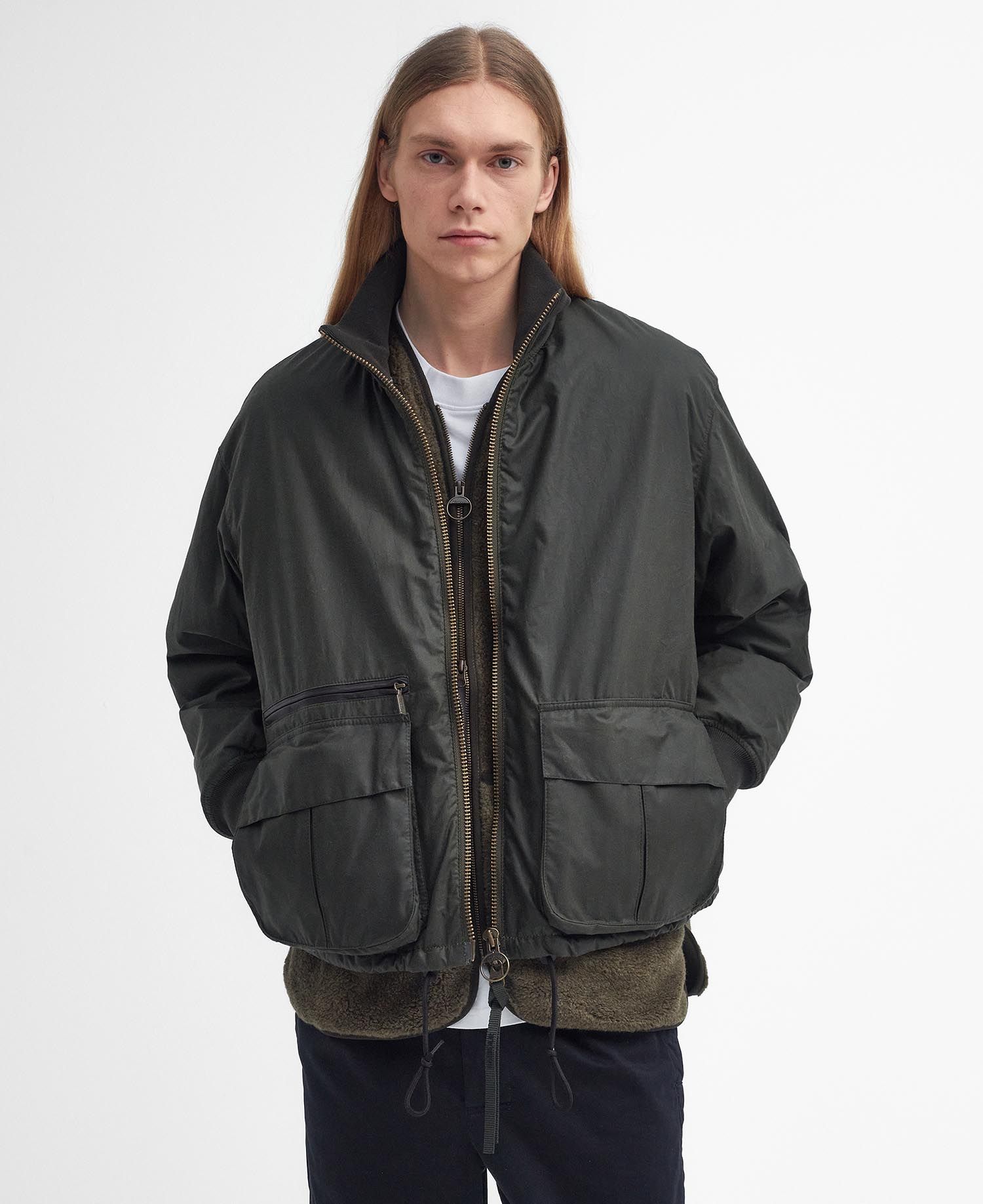 Barbour waxed hooded jacket men's store